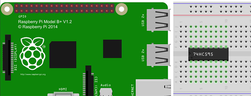 Schieberegister - Am RaspberryPi anschließen - kollino.de